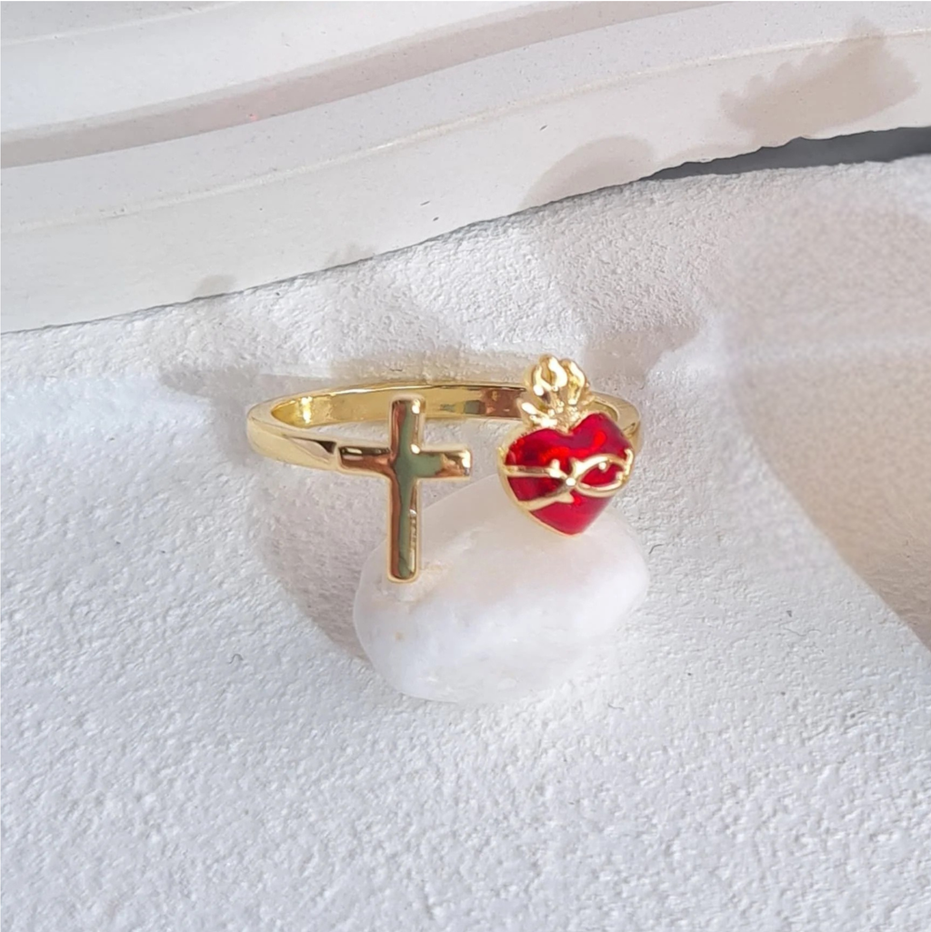 Sacred Heart & Cross Wrap Ring – Divine Praises Co.