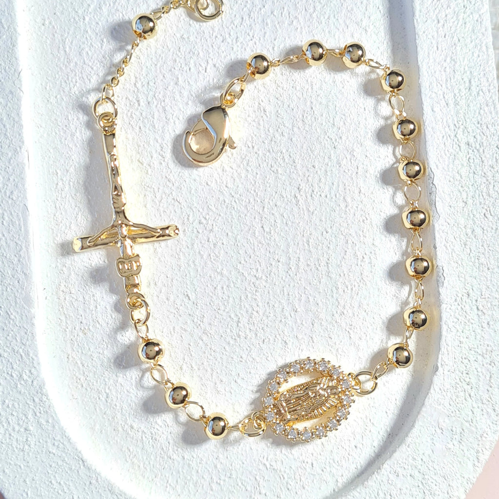 Our Lady of Guadalupe Decade Bracelet (Gold) – Divine Praises Co.